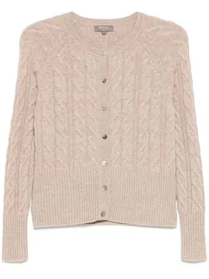 N.peal Myla Cable Knit Cardigan - Neutrals
