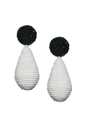 Sachin & Babi Alena Clip-on Earrings - White/jet