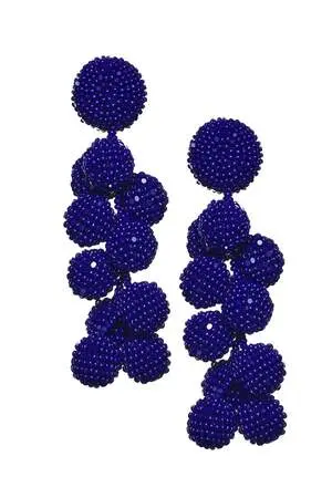 Sachin & Babi Coconuts Beaded Clip-on Earrings - Imperial Blue