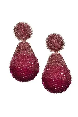 Sachin & Babi Elise Glass Bead Dangle Earrings - Raspberry