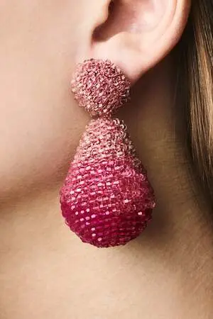 Sachin & Babi Elise Glass Bead Dangle Earrings - Raspberry
