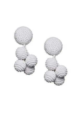 Sachin & Babi Mini Coconuts Clip-on Earrings - White