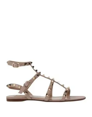 Studded Leather Flat Sandals