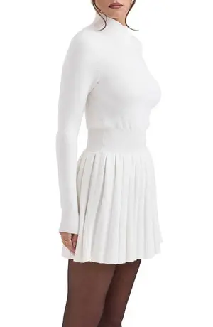 House Of Cb Willow Mock Neck Long Sleeve Mini Sweater Dress
