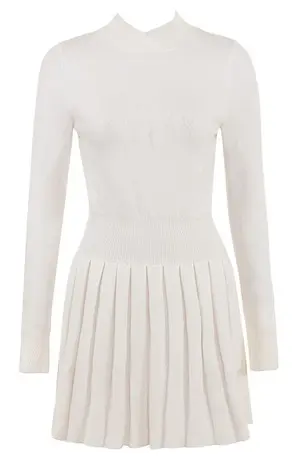 House Of Cb Willow Mock Neck Long Sleeve Mini Sweater Dress