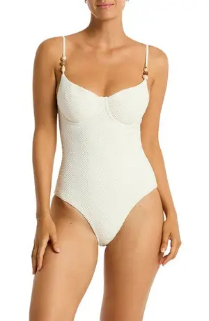 SEA LEVEL Caracus Balconette One-piece Swimsuit - Coconut