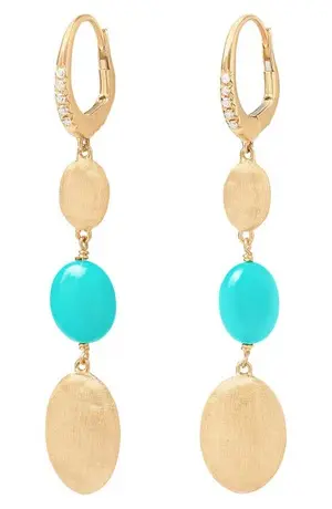 Marco Bicego Siviglia Bead & Turquoise Drop Earrings - Gold