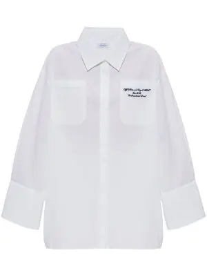 Off-White Embroidered Shirt Dress