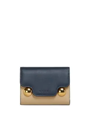 Marni Trunkaroo Trifold Leather Wallet - Neutrals