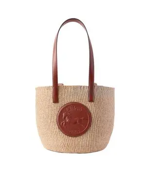 Chloé Leather-trimmed Raffia Tote - Brown