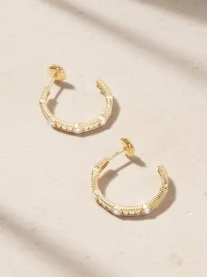 VILTIER Rayon 18-karat Diamond Hoop Earrings - Gold