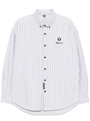 AAPE BY *A BATHING APE Striped Shirt - Grey