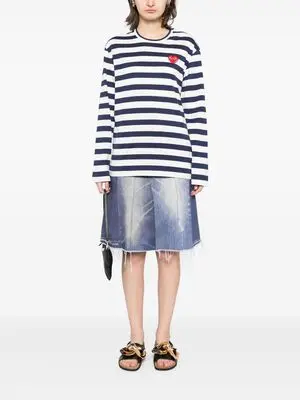 Play Comme Des Garcon Striped T-shirt - White
