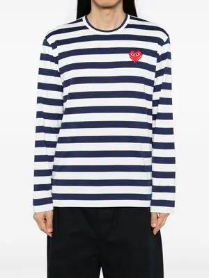 Play Comme Des Garcon Striped T-shirt - White
