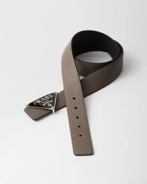 Prada Leather Belt Strap - Bamboo/black