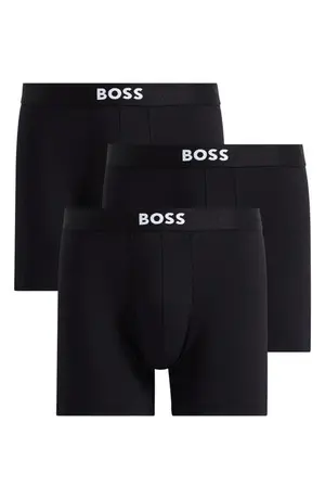 BOSS 3-pack One Stretch Cotton Boxer Briefs - Black