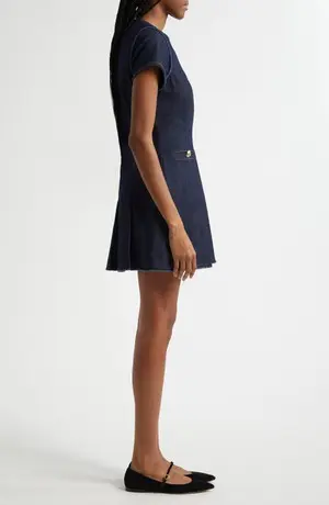 Cinq À Sept Nova Denim Fit-and-flare Dress - Indigo