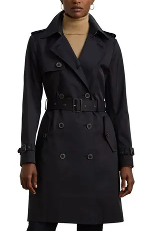 Double-Breasted Trench Coats with Spread Collar