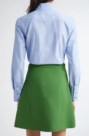 Valentino Garavani Bejeweled Cotton Poplin Button-down Shirt - Light Sky