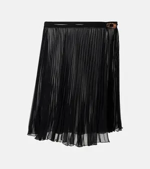 Versace Safety Pin Pleated Beach Cover-up - Black