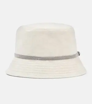 Brunello Cucinelli Linen Canvas Bucket Hat - Beige