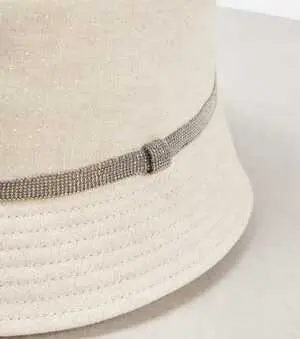 Brunello Cucinelli Linen Canvas Bucket Hat - Beige