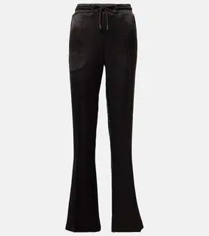 JW Anderson Mid-rise Satin Straight Pants - Black
