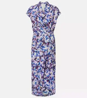 Dries Van Noten Printed Midi Dress - Blue