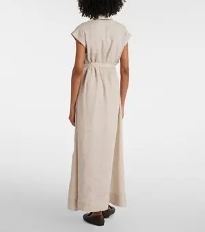Brunello Cucinelli Linen Maxi Dress - Beige