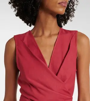 Brunello Cucinelli Gathered Midi Dress - Red
