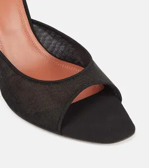 Amina Muaddi Alexa 95 Mesh Mules - Black