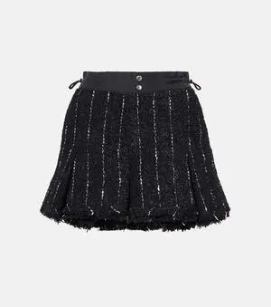 Sacai Striped Tweed Shorts - Black