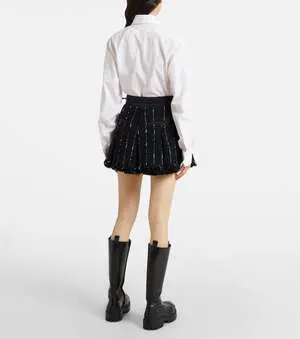 Sacai Striped Tweed Shorts - Black