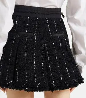 Sacai Striped Tweed Shorts - Black