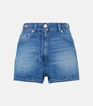Versace Faded Denim Shorts - Blue