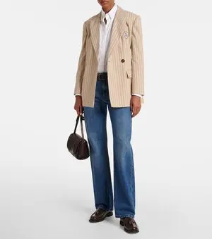 Brunello Cucinelli Cotton And Silk Striped Blazer