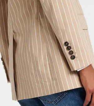 Brunello Cucinelli Cotton And Silk Striped Blazer