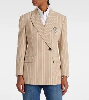 Brunello Cucinelli Cotton And Silk Striped Blazer