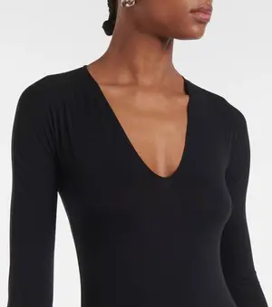 Wolford The V Neck Bodysuit - Black