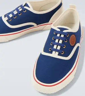 Valentino Garavani Nojoke" Lace-up Canvas Sneakers - Blue