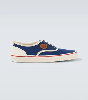 Valentino Garavani Nojoke" Lace-up Canvas Sneakers - Blue