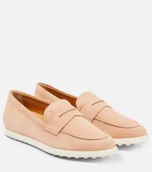 TOD'S Gommino Suede Loafers - Pink