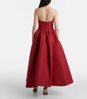 Carolina Herrera Strapless Belted Silk Cocktail Dress