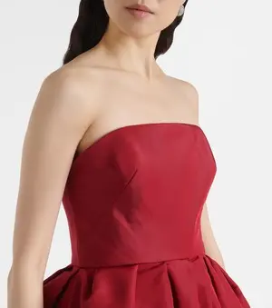 Carolina Herrera Strapless Belted Silk Cocktail Dress