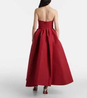 Carolina Herrera Strapless Belted Silk Cocktail Dress - Blue
