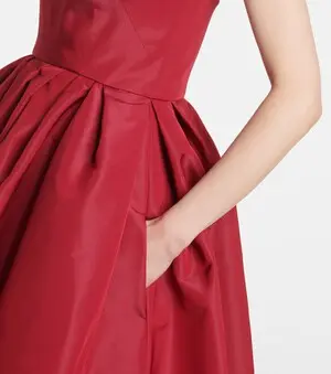 Carolina Herrera Strapless Belted Silk Cocktail Dress - Blue