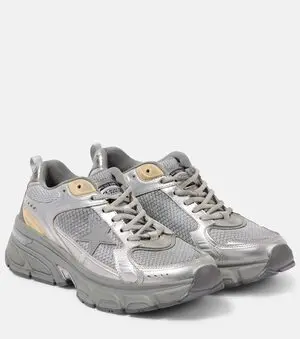 GOLDEN GOOSE Lightstar Metallic Sneakers - Silver