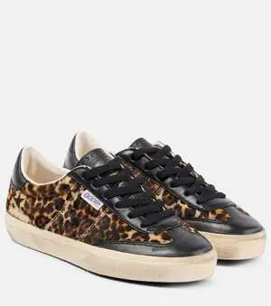GOLDEN GOOSE Soul Star Leopard-print Sneakers - Multicoloured