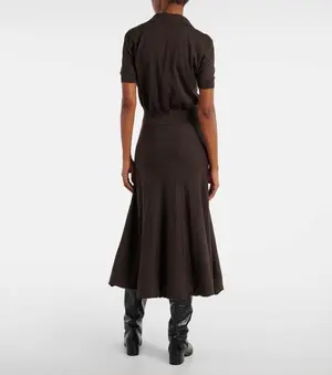 Khaite Morgane Wool-blend Polo Shirt - Brown