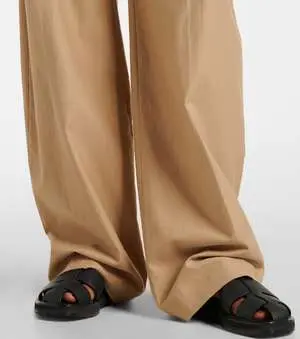 Vince Cotton And Wool Wide-leg Trousers